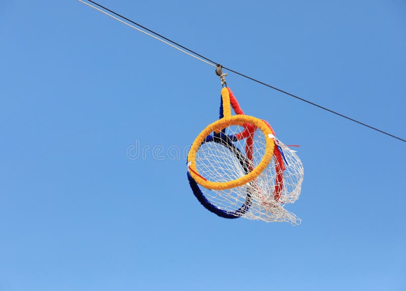 Takraw Lod Loop Net with Blue Sky Background Stock Image - Image of ...