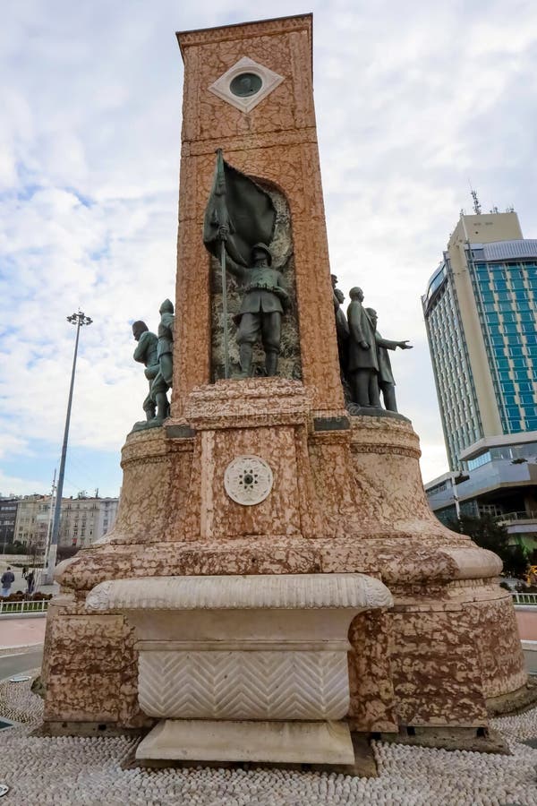 Taksim Republic Monument in Istanbul City Editorial Stock Image - Image ...