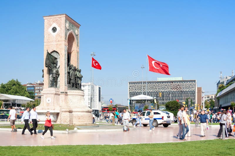 Taksim Square editorial image. Image of turkey, flag - 19459690