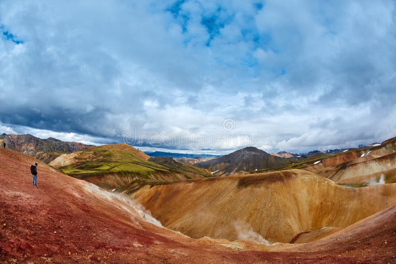 Tal-Nationalpark Landmannalaugar, Island Stockfoto - Bild von reise ...