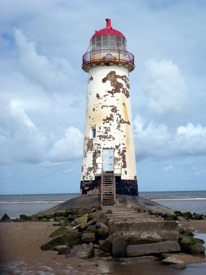 Talacre Lighthouse, Liverpool Bay, North Wales Stock Image - Image of ...