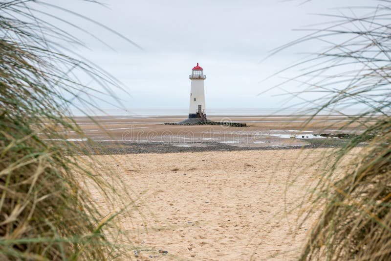Talacre Lighthouse during the Golden Hour Stock Image - Image of surf ...