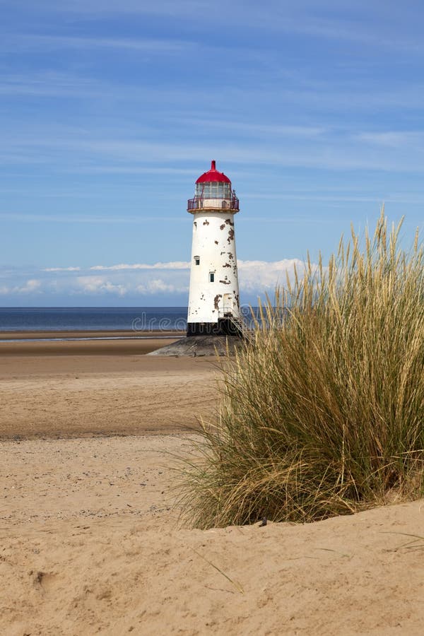 Talacre Lighthouse, Liverpool Bay, North Wales Stock Image - Image of ...