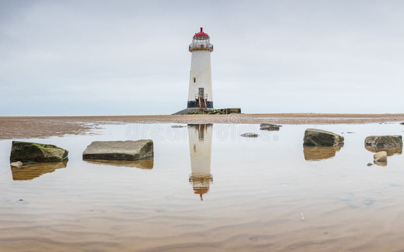 Talacre Lighthouse during the Golden Hour Stock Image - Image of surf ...
