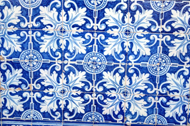 Talavera Ceramic Wall of Abstract Blue Pattern Editorial Stock Image ...