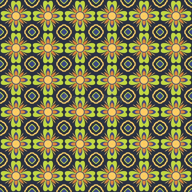 Talavera Flower Pattern. Tile Seamless Pattern Stock Vector ...