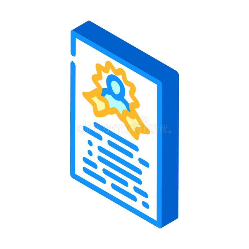 Talent Certificate of Manager Isometric Icon Vector Illustration Stock ...