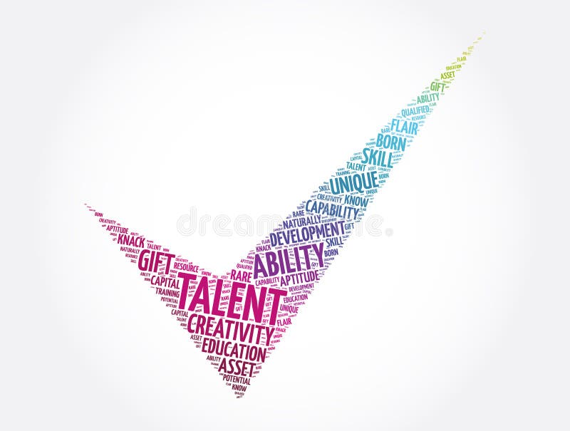 Talent Check Mark Word Cloud Collage, Concept Background Stock ...