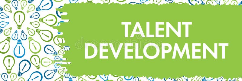 Talent Development Green Blue Bulbs Circular Texture Text Stock ...