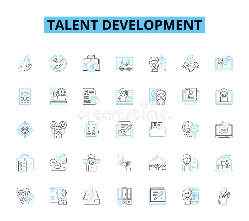 Talent Development Linear Icons Set. Growth, Learn, Progression ...