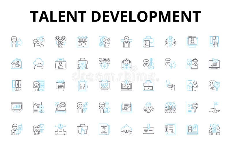 Talent Development Linear Icons Set. Growth, Learn, Progression ...