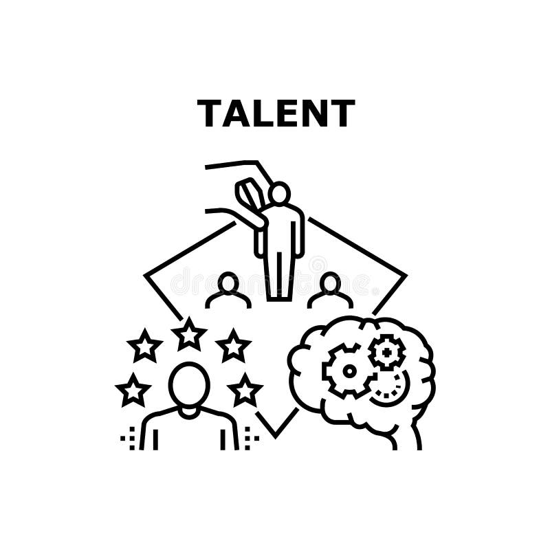 Talent Employee Vector Concept Black Illustration Stock Illustration ...