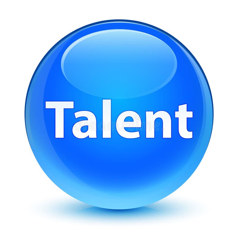 Talent Glassy Cyan Blue Round Button Stock Illustration - Illustration ...