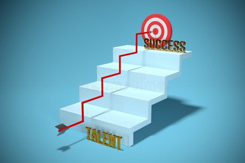 Talent and Hard Work Make Success Stock Illustration - Illustration of ...