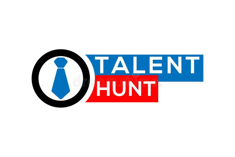 Talent Hunt Typography Icon with Tie Logo Design Vector Illustration ...