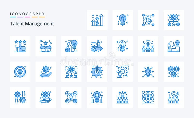 25 Talent Management Blue Icon Pack Stock Vector - Illustration of team ...