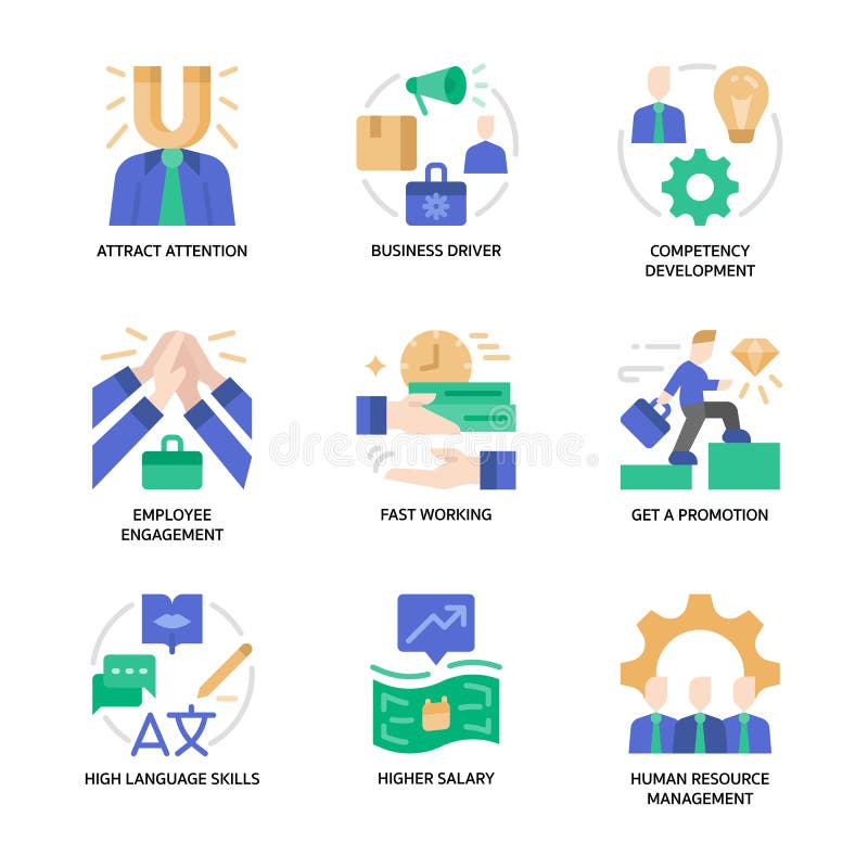 Talent Management Icon Set stock vector. Illustration of icon - 230643203
