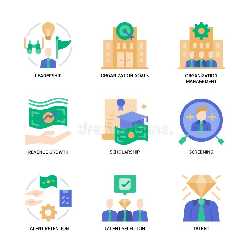 Talent Management Icon Set stock vector. Illustration of management ...