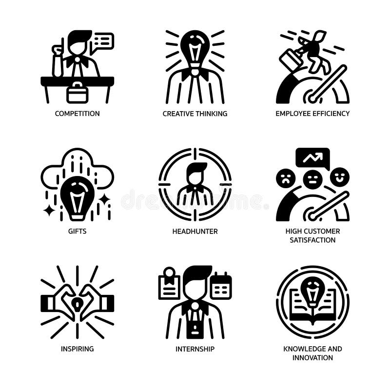 Talent Management Icon Set stock vector. Illustration of management ...