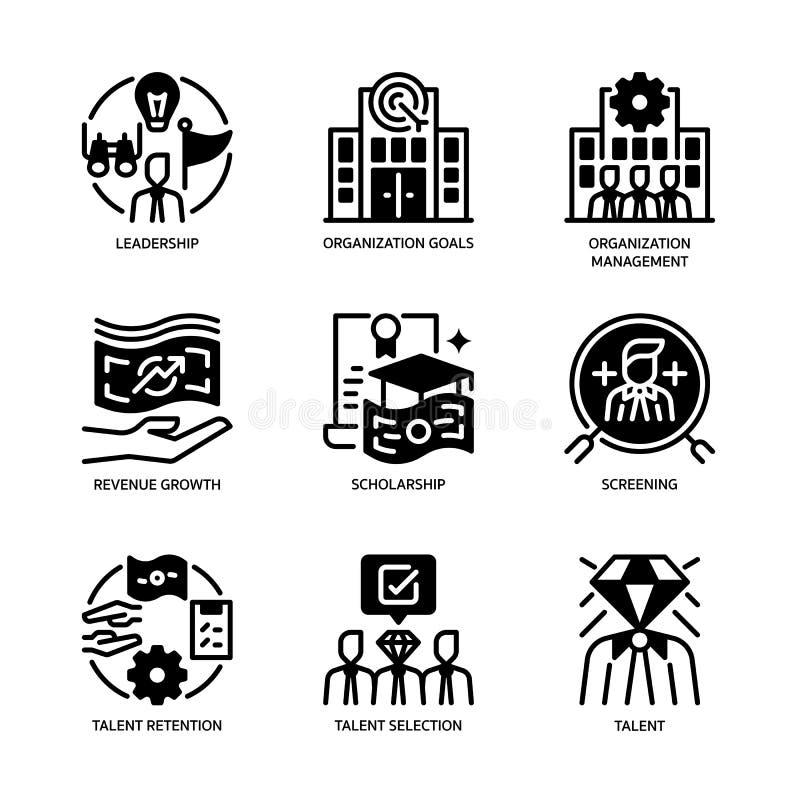 Talent Management Icon Set stock vector. Illustration of vector - 230643187