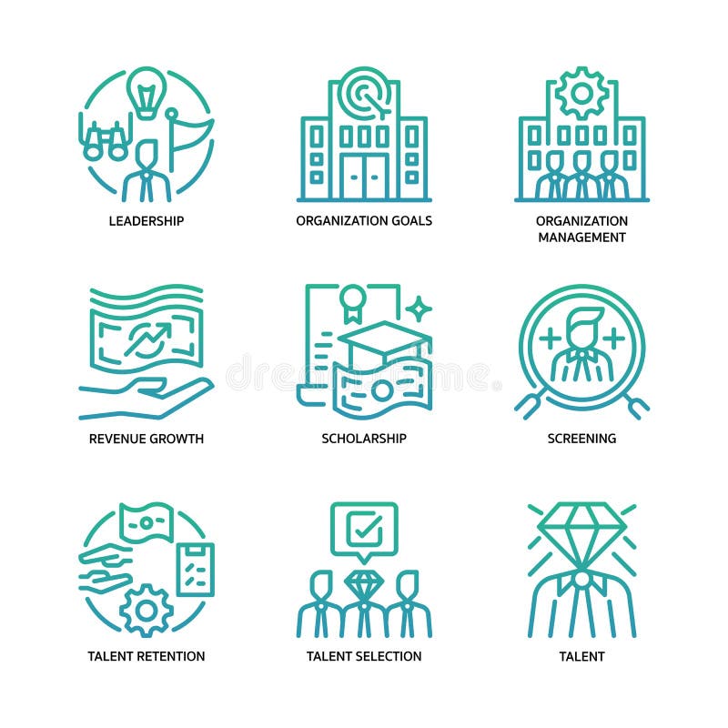 Talent Management Icon Set stock vector. Illustration of management ...