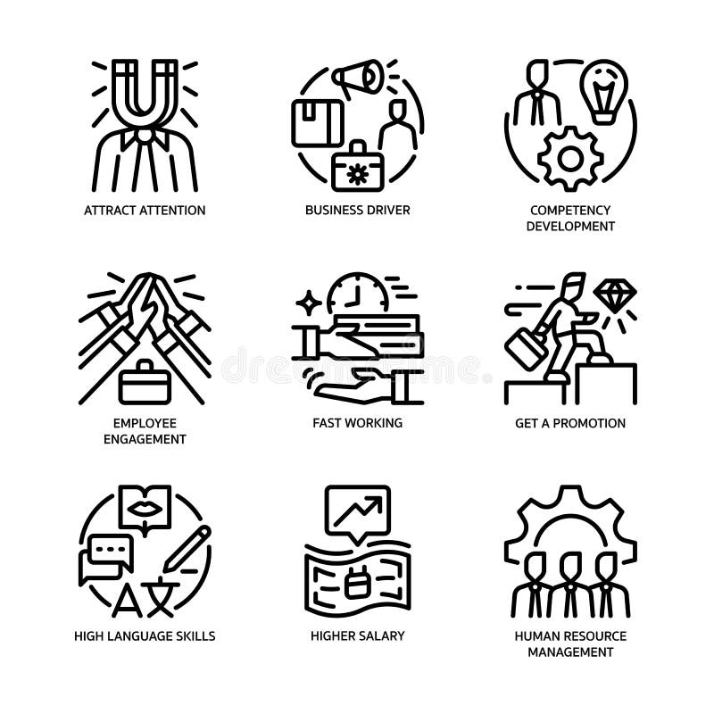 Talent Management Icon Set stock vector. Illustration of management ...