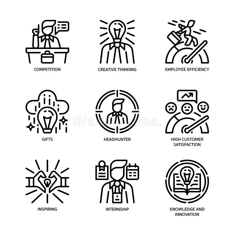 Talent Management Icon Set stock vector. Illustration of smart - 230643204