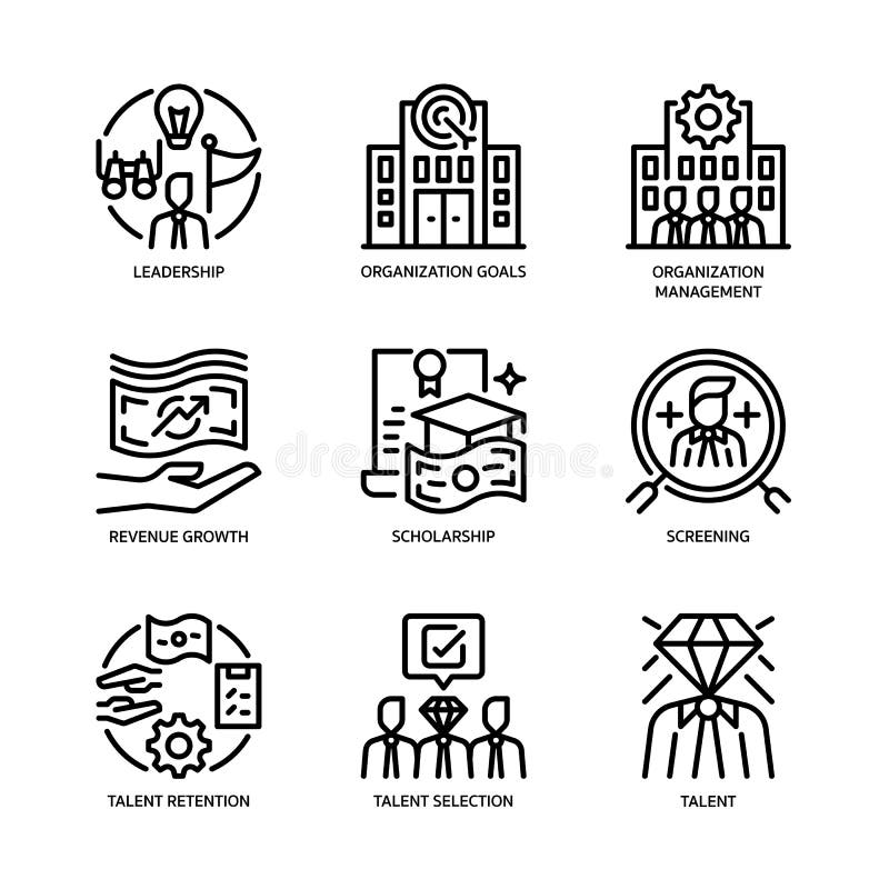 Talent Management Icon Set stock vector. Illustration of icon - 230643203