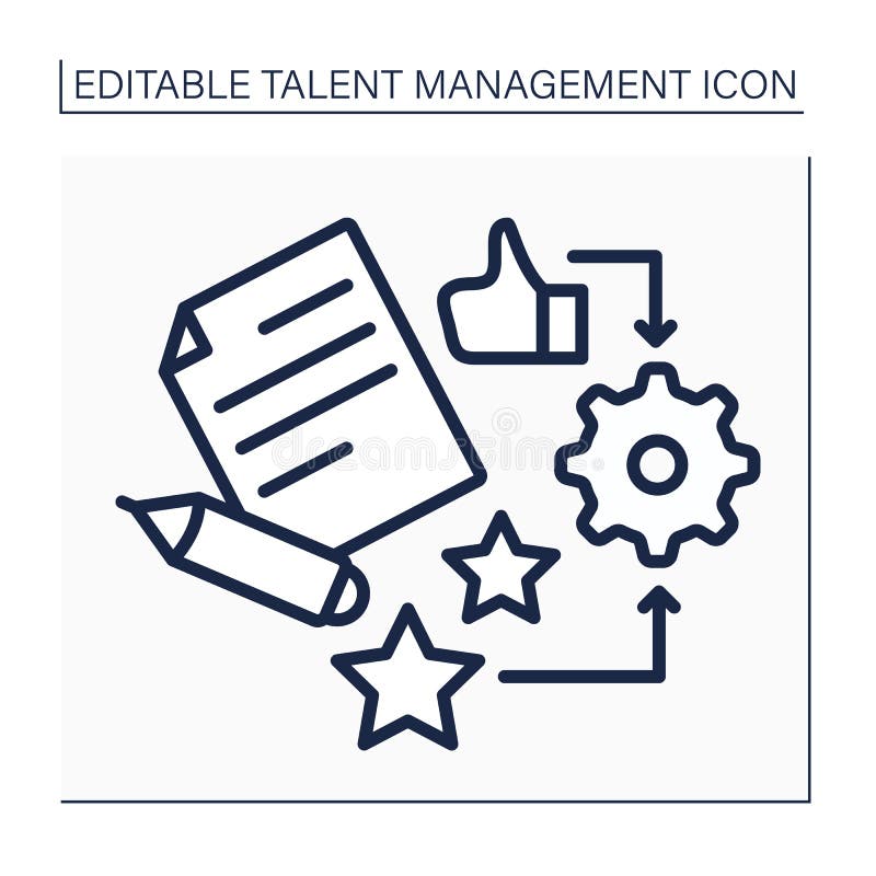 Talent Management Line Icon Stock Vector - Illustration of organization ...