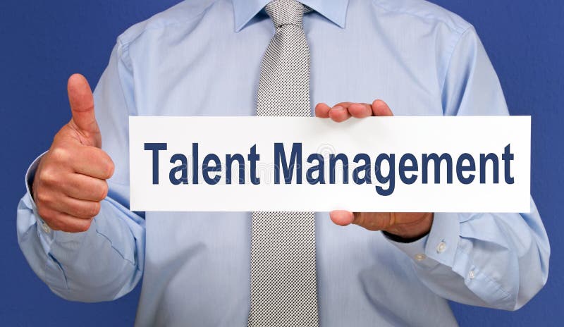 Talent Management - Manager with Sign and Thumb Up Stock Image - Image ...