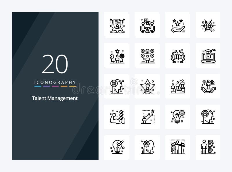 20 Talent Management Outline Icon for Presentation Stock Vector ...
