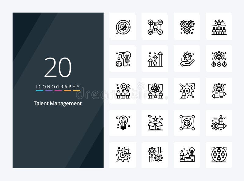 20 Talent Management Outline Icon for Presentation Stock Vector ...