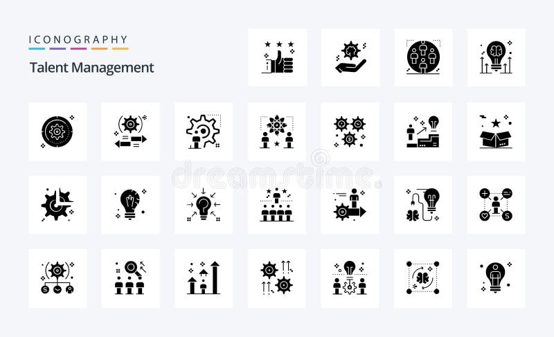 25 Talent Management Solid Glyph Icon Pack. Vector Icons Illustration ...