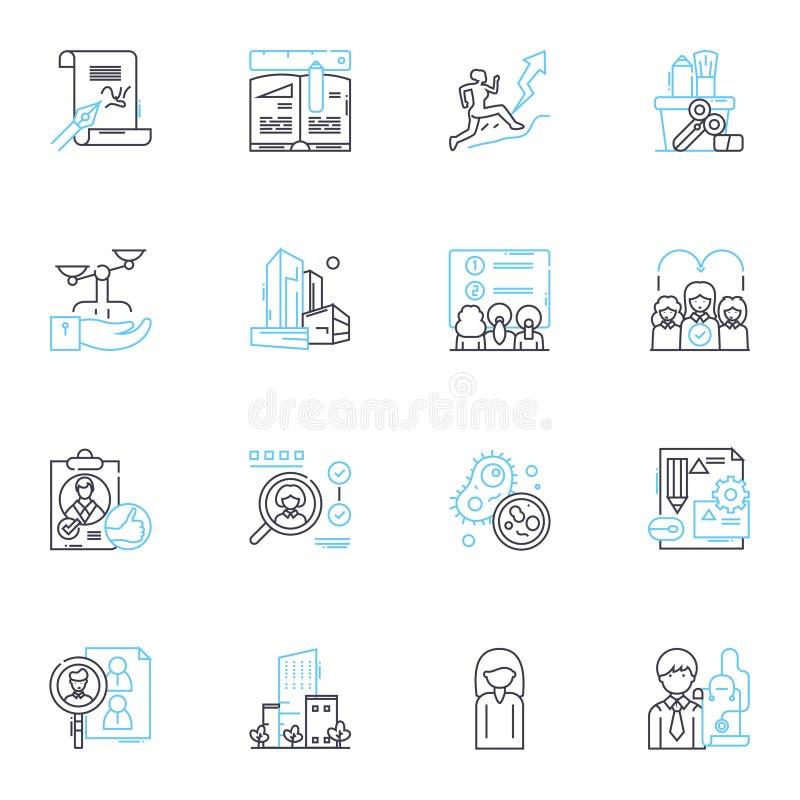 Talent Scouting Linear Icons Set. Identification, Assessment ...