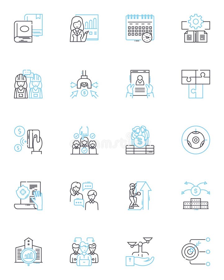 Talent Scouting Linear Icons Set. Identification, Assessment ...