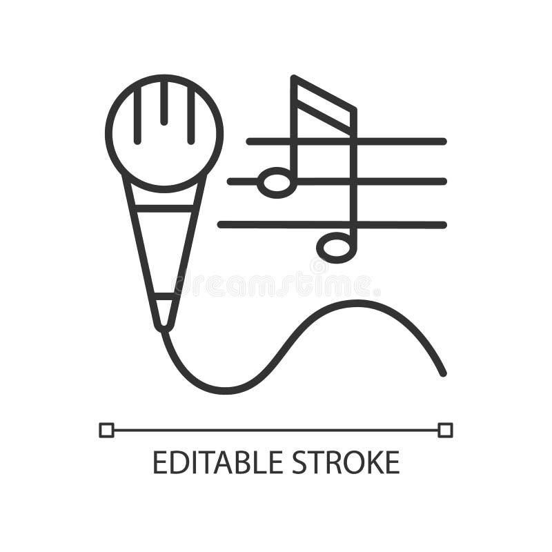 Talent for Singing Linear Icon Stock Vector - Illustration of linear ...
