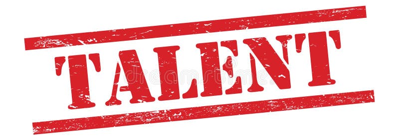 TALENT Text on Red Grungy Lines Stamp Stock Illustration - Illustration ...