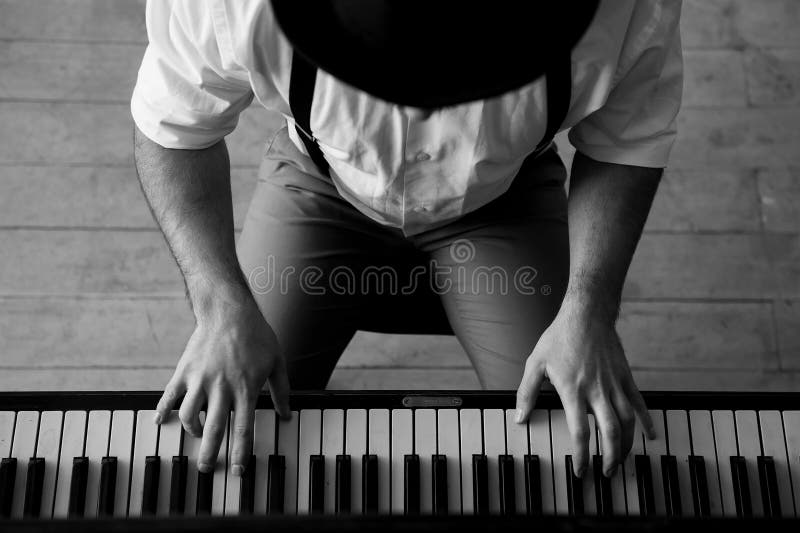 Person Playing Piano Front View