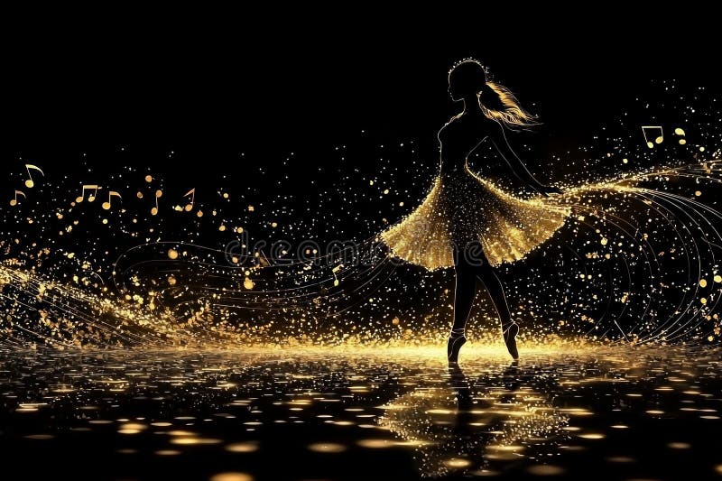 Talented Ballerina is Captured Mid Pirouette on Dimly Lit Stage Stock ...