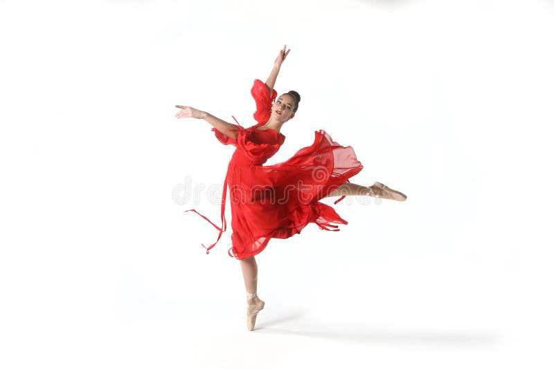 Talented Ballet Dancer in Studio on White Background Stock Image ...