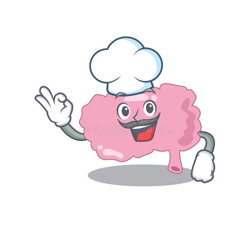 Talented Brain Chef Cartoon Drawing Wearing Chef Hat Stock Vector ...