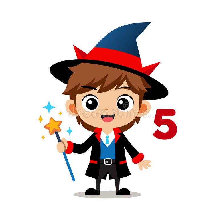 Talented Cartoon Math Wizard Achieving Success Stock Vector ...