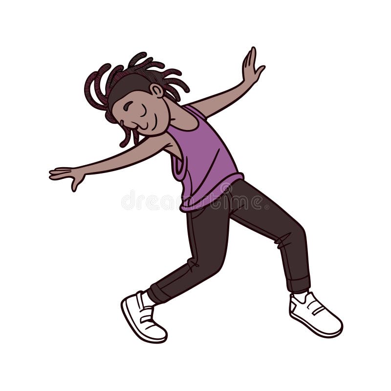 Talented Dancer Boy Showing Moves Stock Illustration - Illustration of ...