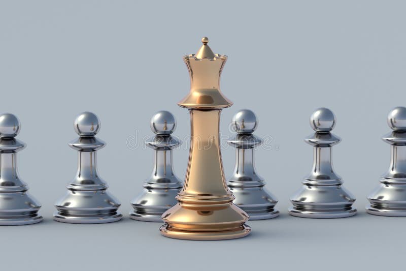 Career Growth. Golden and Silver Chess Figures. Teamwork and Team ...