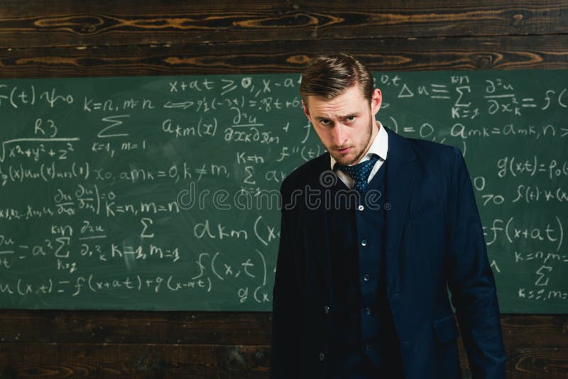 Talented Mathematician. Man Formal Wear Classic Suit Looks Smart ...