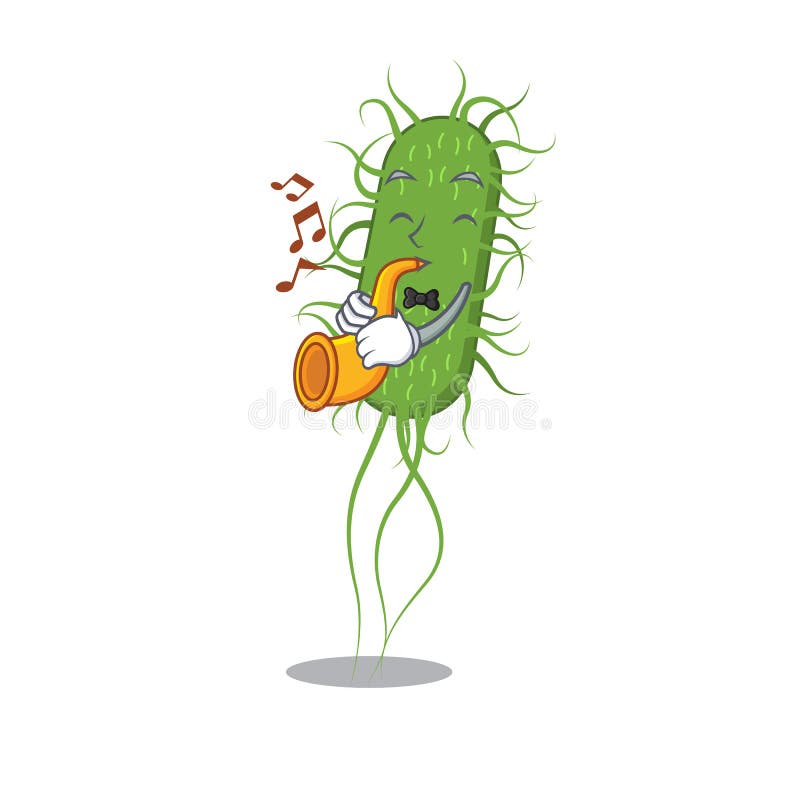Talented Musician of E.coli Bacteria Cartoon Design Playing a Trumpet ... Talented Musician of E.coli Bacteria Cartoon Design Playing a Trumpet ...
