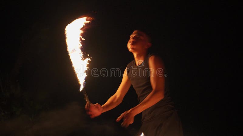 Fire Breathing Performance by Skilled Artist in Egypt at Night ...