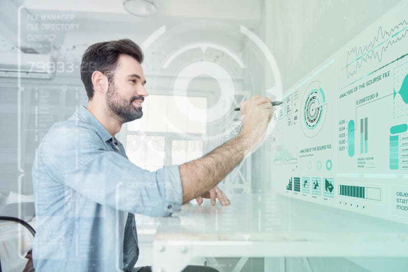 Talented Programmer Drawing Diagrams while Testing His Program Stock ...