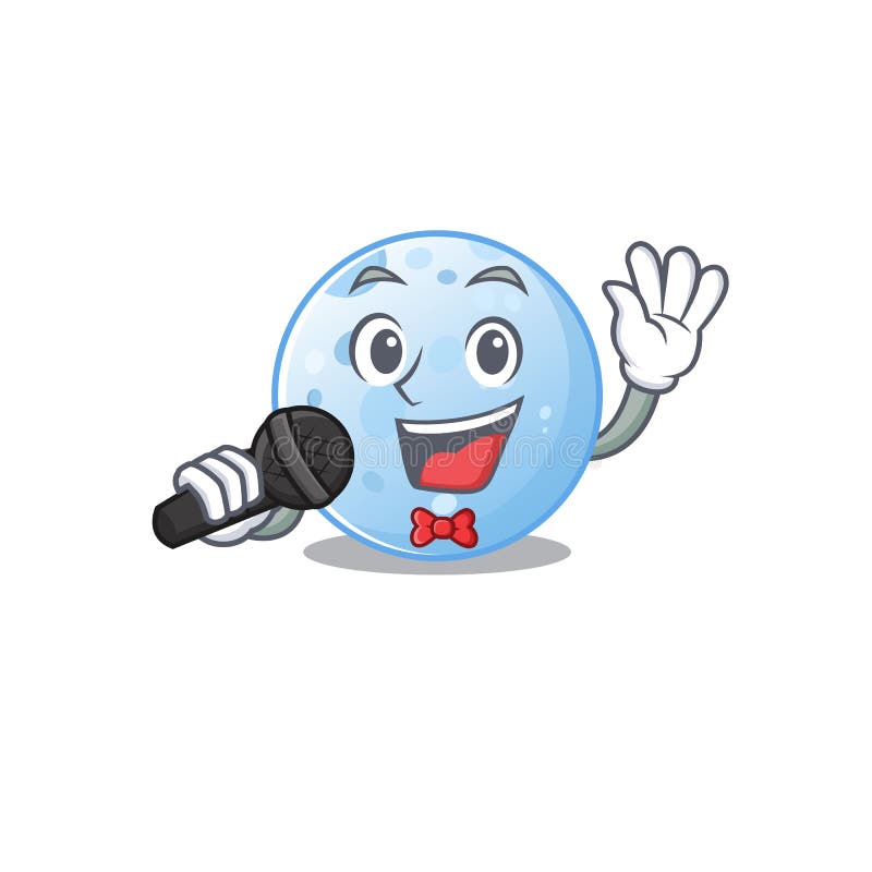 Talented Singer of Blue Moon Cartoon Character Holding a Microphone ...