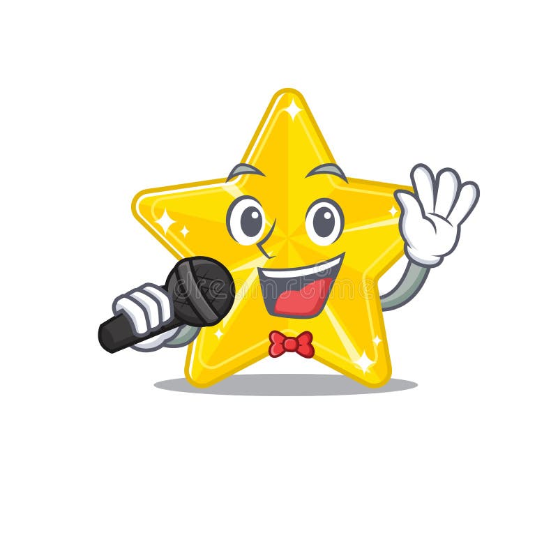 Singing Star Trophy Isolated In The Cartoon Stock Vector - Illustration ...